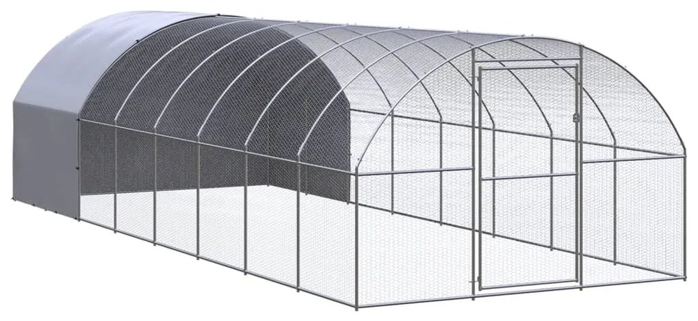 Venkovní klec pro kuřata 3 x 8 x 2 m pozinkovaná ocel 3095475