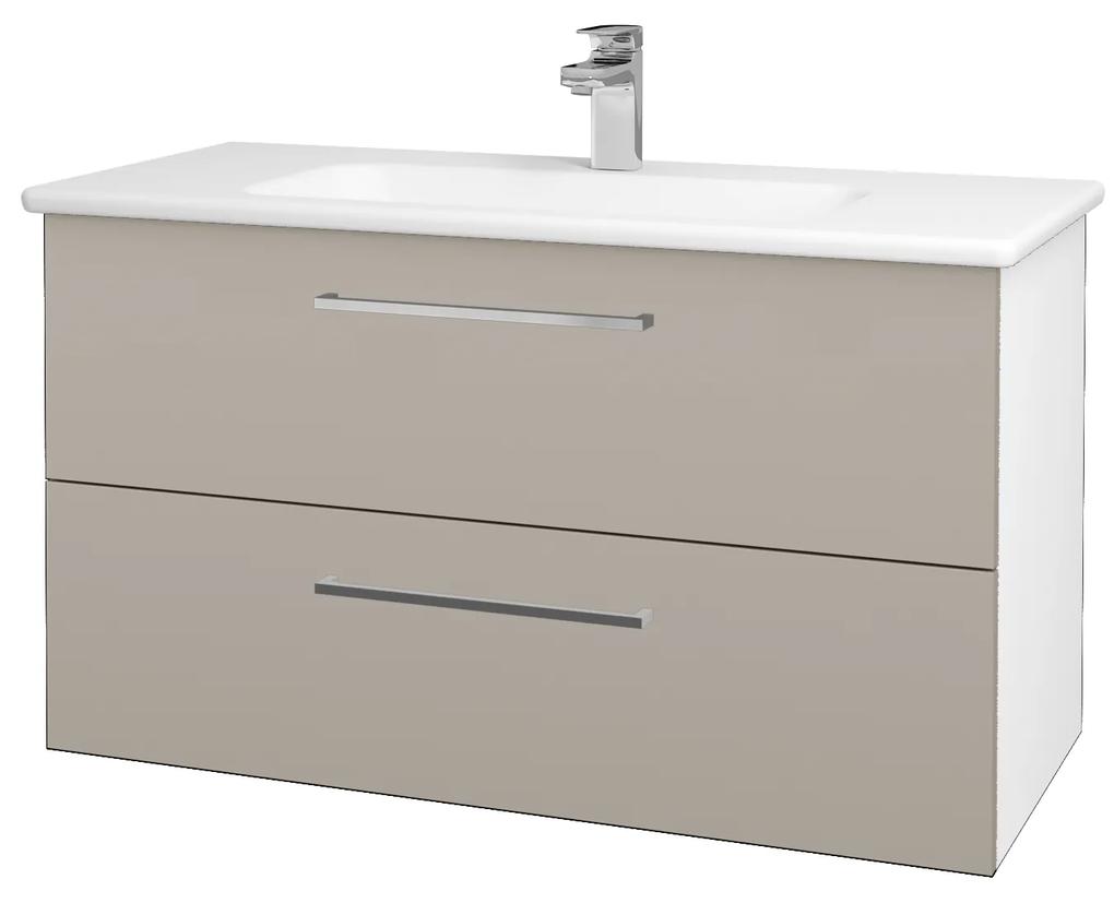 Dřevojas Koupelnová skříň GIO SZZ2 100 Varianta: N01 Bílá lesk / Úchytka T01 / D06 Ořech
