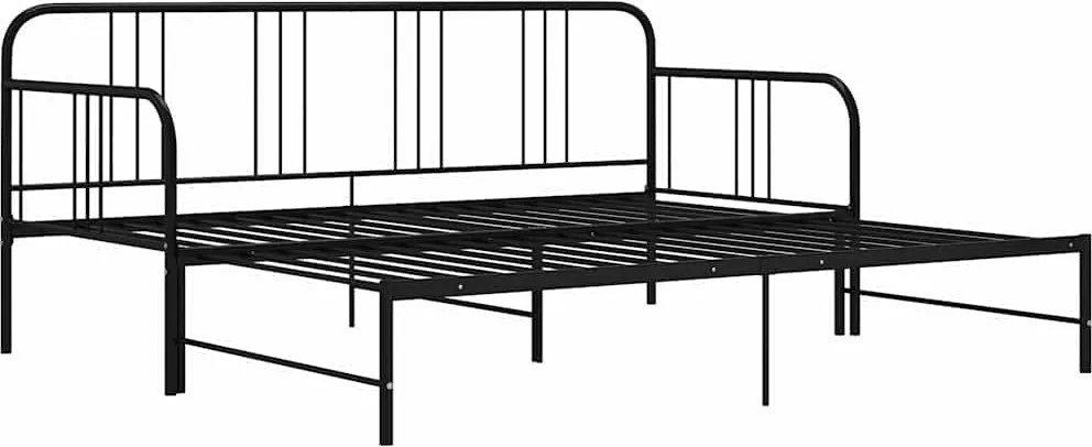 Rám vysouvací postele/pohovky černý kov 90 x 200 cm 324752