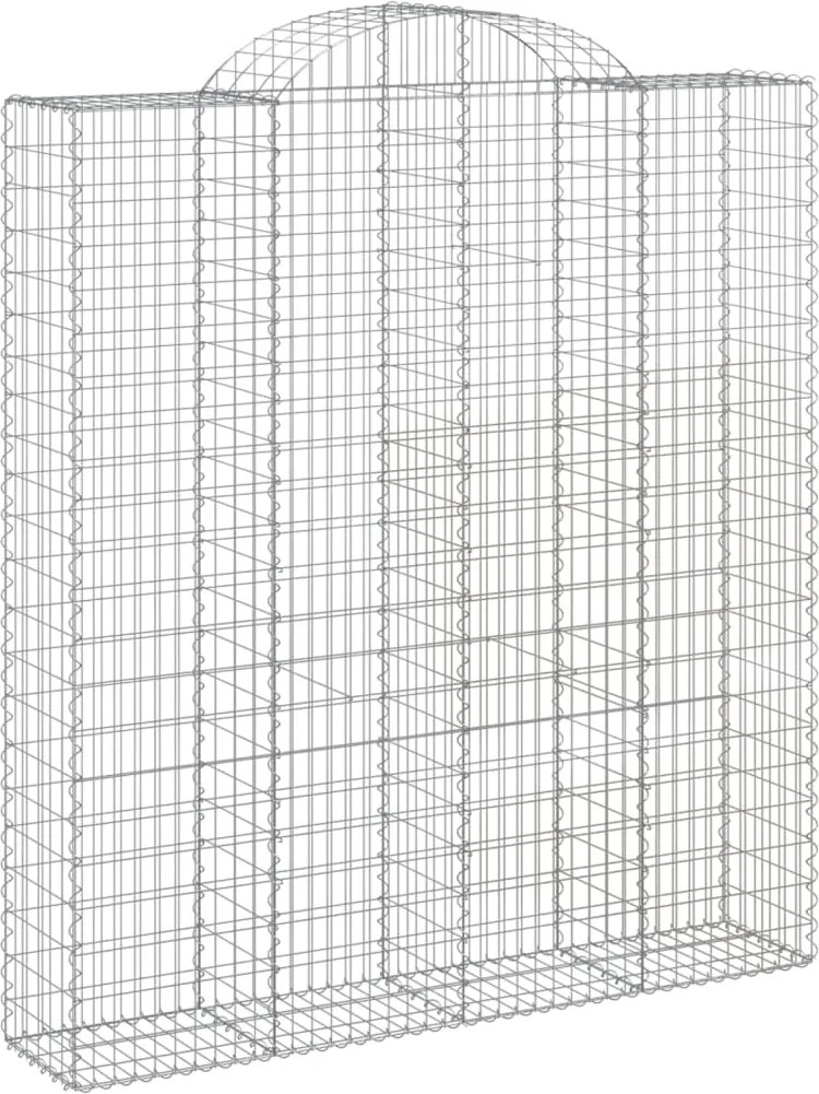 Klenuté gabionové koše 4 ks 200x50x220/240cm pozinkované železo 3146448
