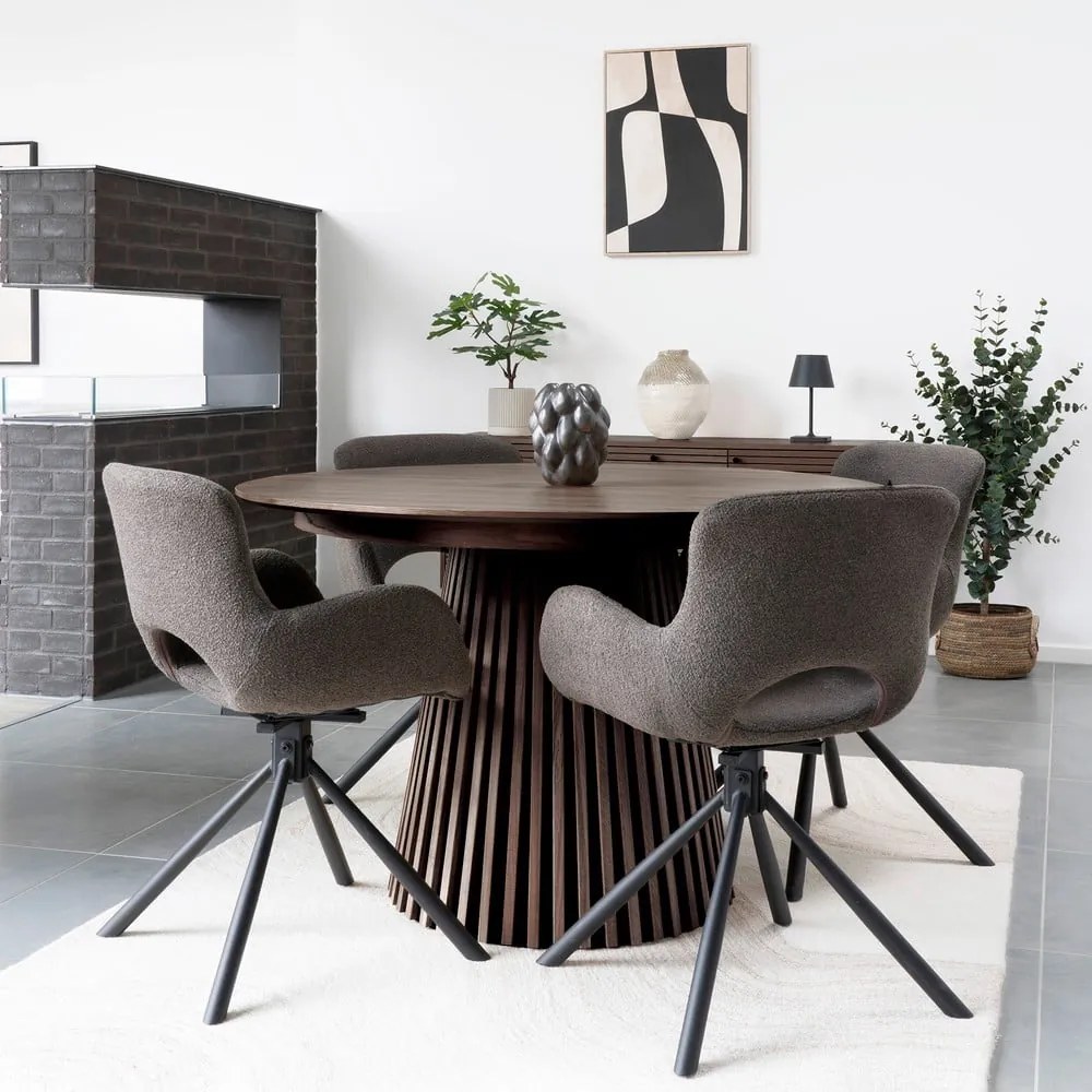 Kulatý rozkládací jídelní stůl s deskou v dubovém dekoru ø 120 cm Osaka – House Nordic