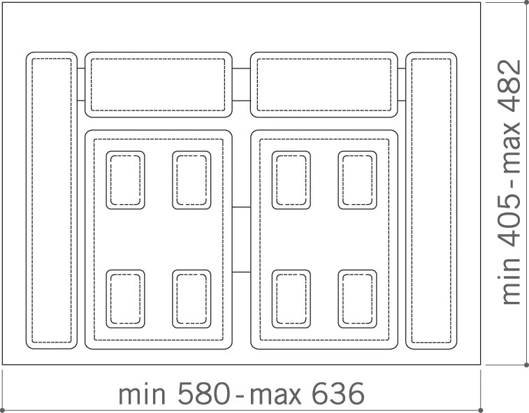 In-Design Systém odpadkových košů do zásuvky - PRAKTIK šířka skříňky 700 antracit Členění odpadkového koše: 2x15l (výška 270)
