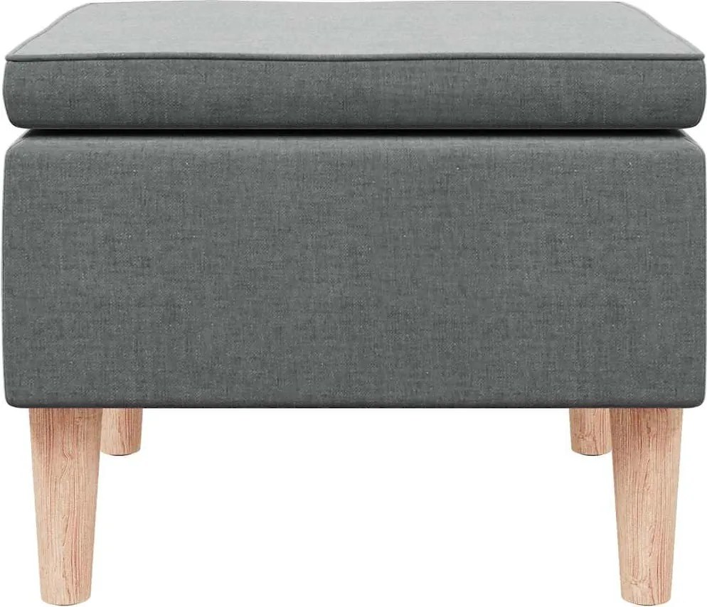 Stolička s dřevěnými nohami tmavě šedá textil 329447