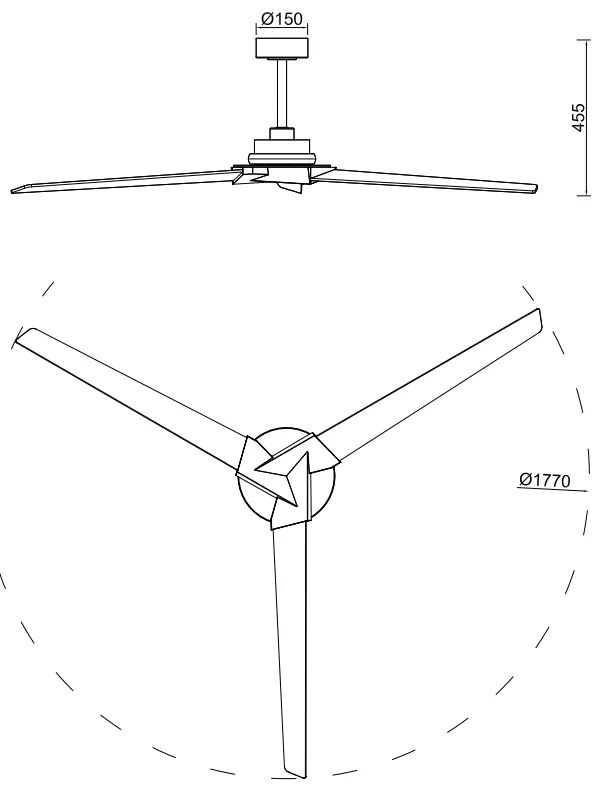 Mantra Brisa, lopatkový ventilátor s nepřímým osvětlením a dálk. ovladačem LED 20W 2700-5000K, černá/dřevěná, průměr 177cm, IP44