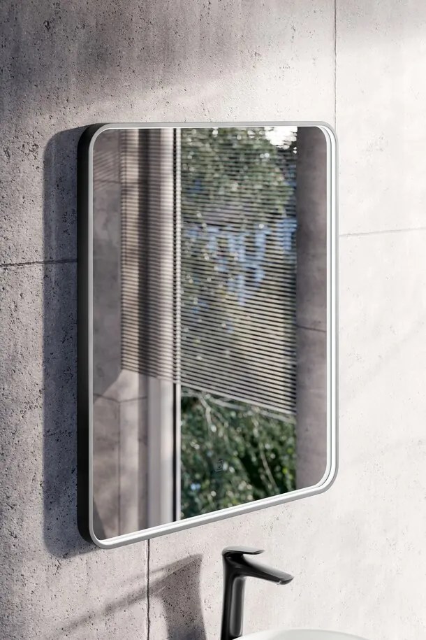 Dotykové nástěnné zrcadlo s LED osvětlením VEGA 65x80 cm černé