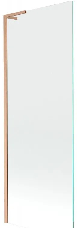 Mexen Next L, 1-křídlová vanová zástěna 70 x 150 cm, 6mm čiré sklo, měděný profil, 895-070-000-03-00-65