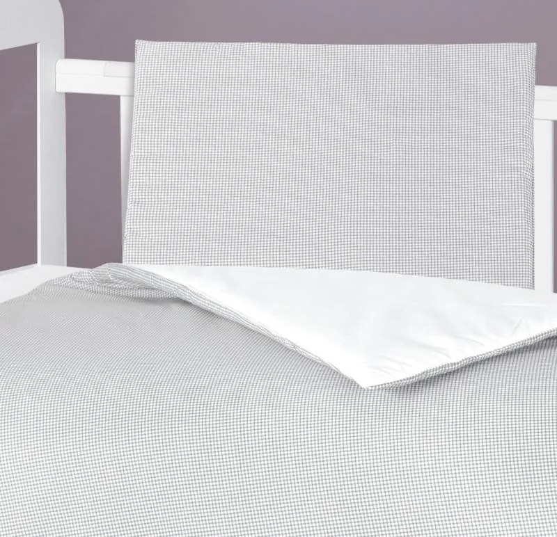 Bellatex Peřinka a polštářek pro kojence Šedá,Bílá 75x100 cm, 42x32 cm