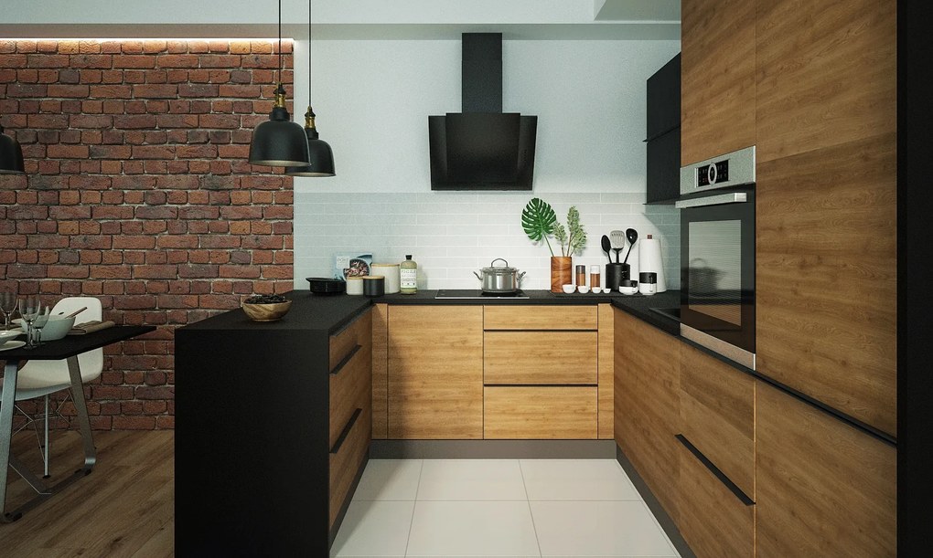 EXTOM Skříňka dolní rohová MALMO D13 U Korpus:: GREY, Dvířka:: permbroke
