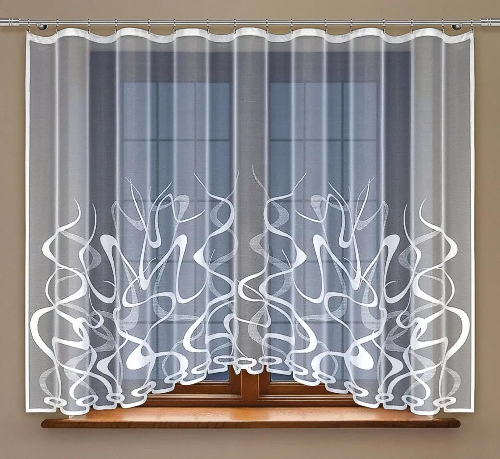 Olzatex kusová záclona LION 2 jednobarevná bílá, výška 180 cm x šířka 300 cm (na okno)
