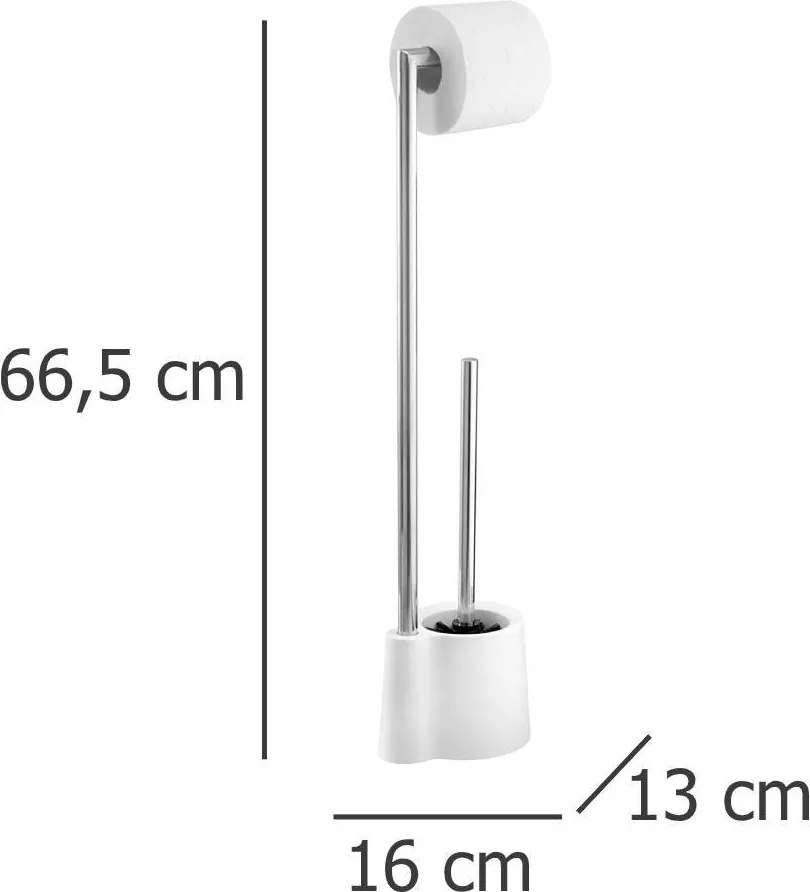 Držák na toaletní papír s WC kartáčem, 66,5 x 16 x 13 cm, WENKO