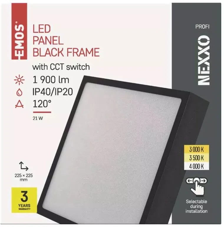 Emos lighting LED přisazený panel NEXXO 22,5cm, 21W, CCT, čtvercový Barva: Bílá