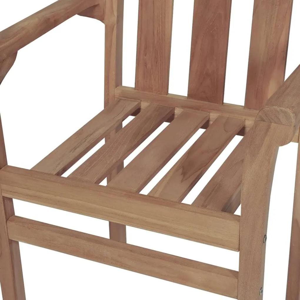 vidaXL Stohovatelné zahradní židle s poduškami 8 ks masivní teak [3073450] Barva: Šedá
