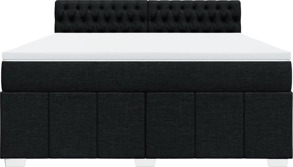 Box spring postel s matrací černá 180x200 cm textil 3289456