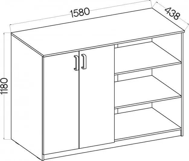 Falco Komoda Matylda 830 sv.šedá/ dub artisan