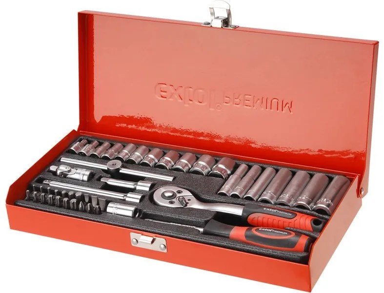 EXTOL PREMIUM klíče nástrčné 1/4&amp;quot;, sada 45ks, 8818360