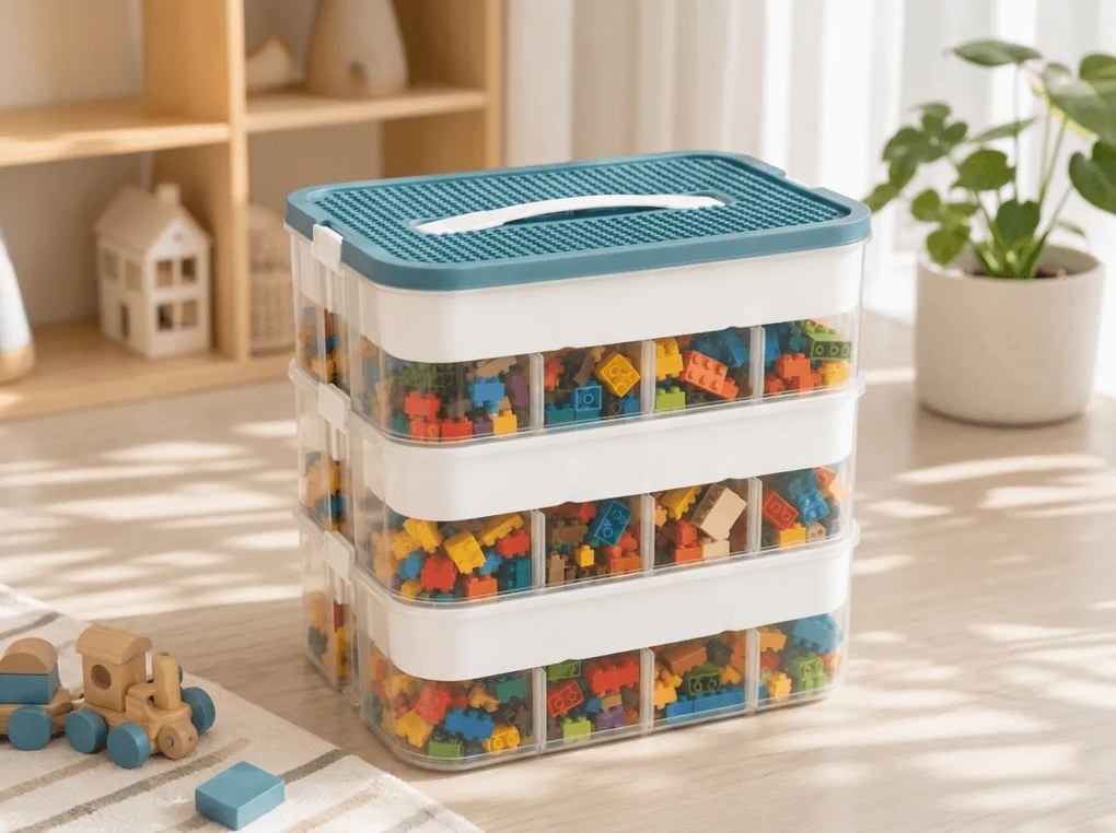 Úložný box na stavebnici BRICK VAULT 31x30x22 cm, 3 patra