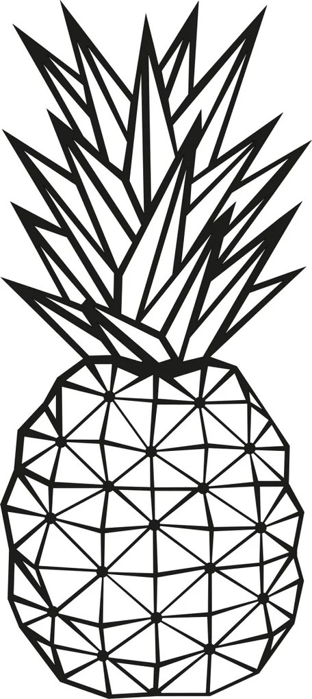 Nástěnná kovová dekorace PINEAPPLE černá