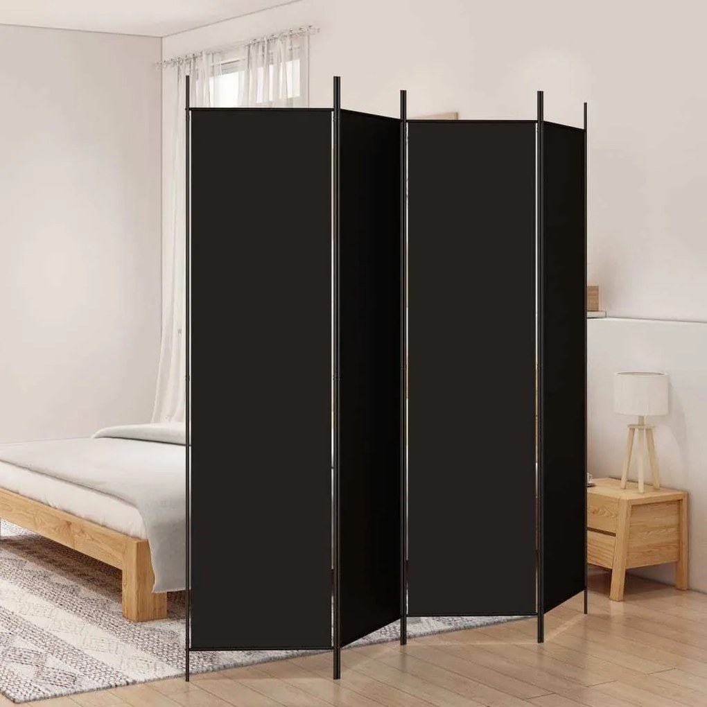 vidaXL 4dílný paraván 200x200 cm textil [350182] Barva: Hnědá