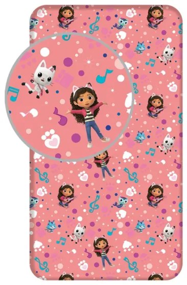 Jerry Fabrics Prostěradlo Gabbys Dollhouse 90x200x25 cm