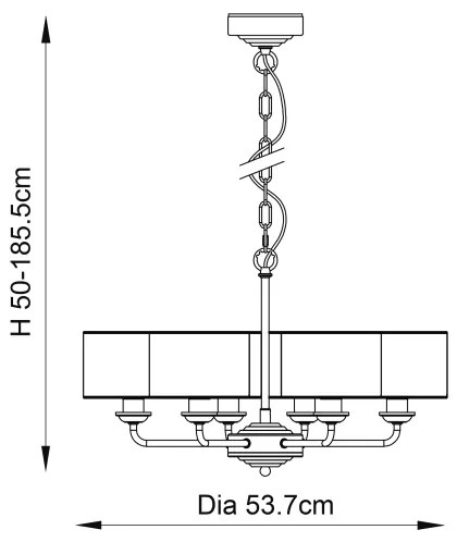 Endon 94381 - Lustr na řetězu HIGHCLERE 6xE14/28W/230V šedá/lesklý chrom