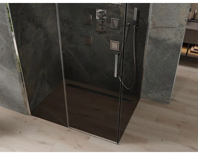 Mexen Omega sprchový kout 110x90cm, 8mm sklo, chromový profil-šedé sklo, 825-110-090-01-40