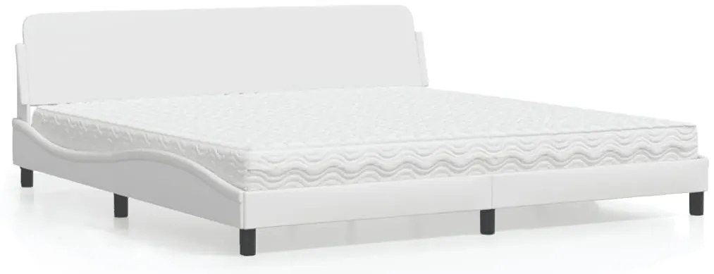 Postel s matrací Dover bílá 200 x 200 cm umělá kůže 3208478