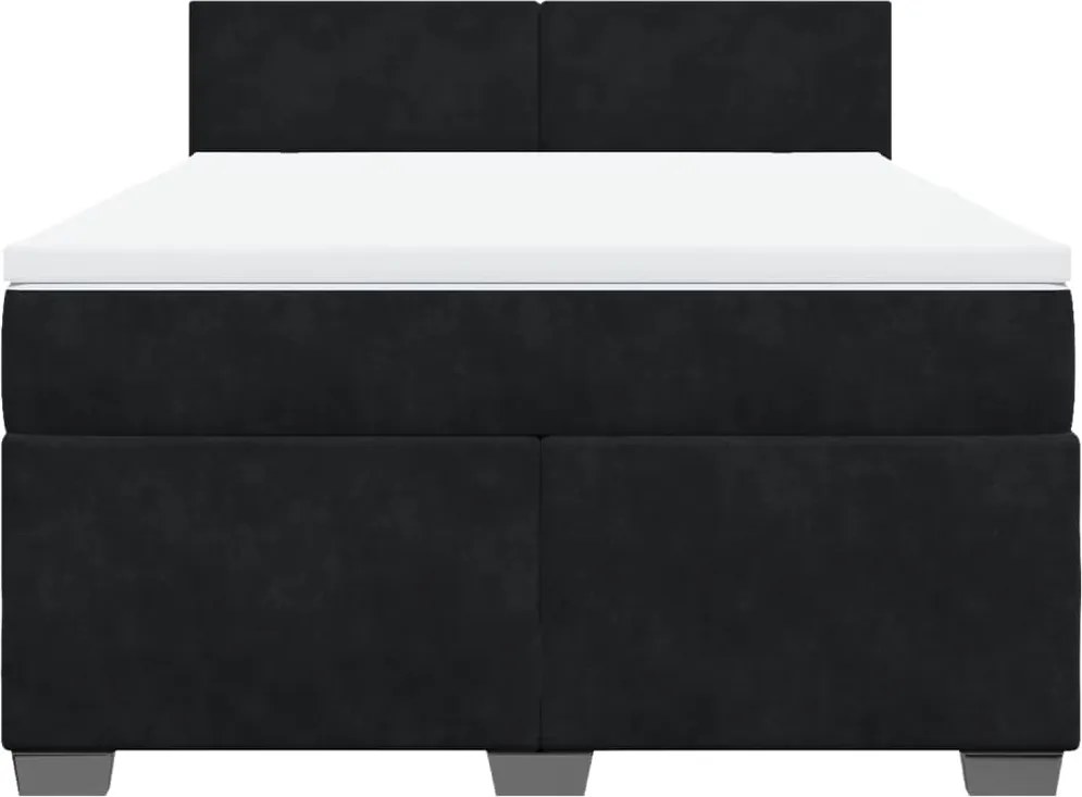 Box spring postel s matrací černá 140x200 cm samet 3286326