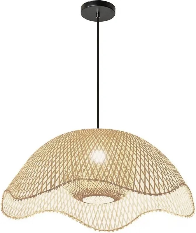 Závěsná Stropní Lampa Bambusová Proutí Boho Natural 50 cm