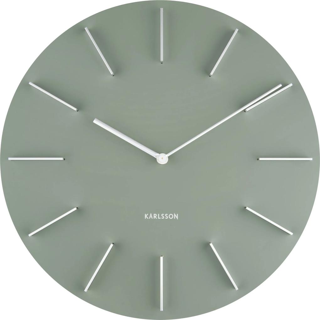 Nástěnné hodiny Discreet šedo-zelené