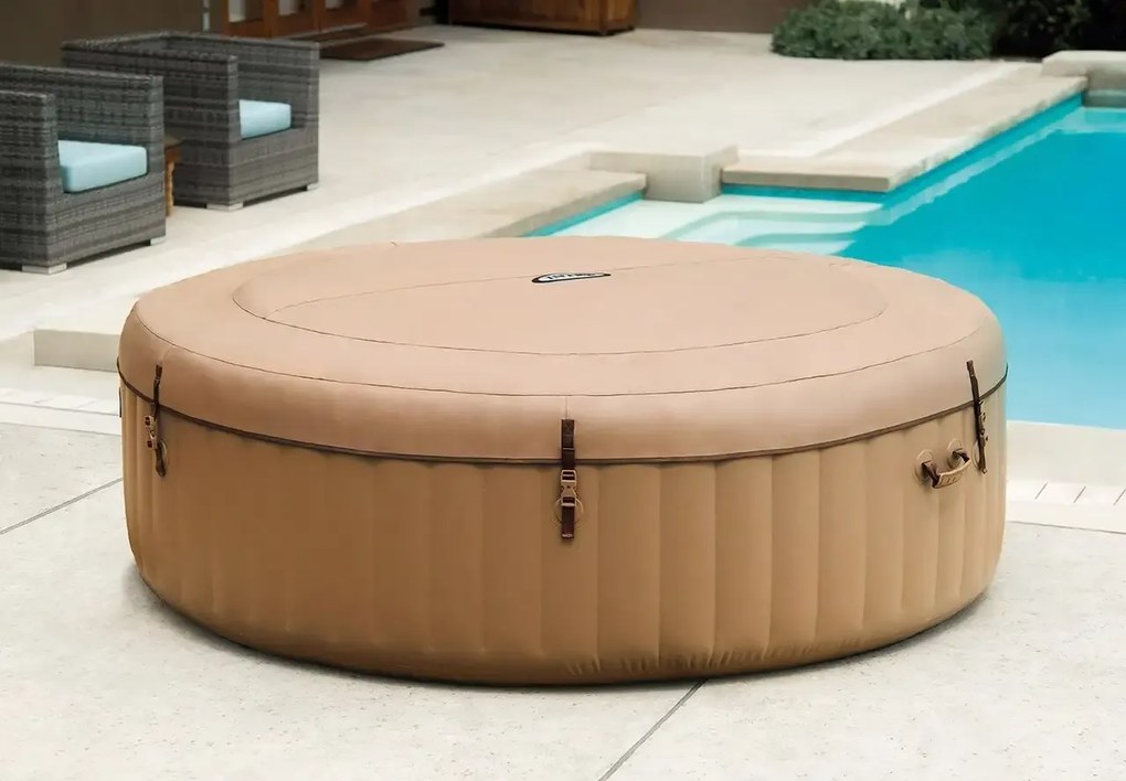 Intex | Vířivý bazén Pure Spa Bubble HWS 8 NP + Solární sprcha UNO 35 l hliníková s LED světlem | 19900165