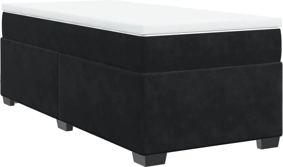Box spring postel s matrací černá 80 x 200 cm samet 3285247