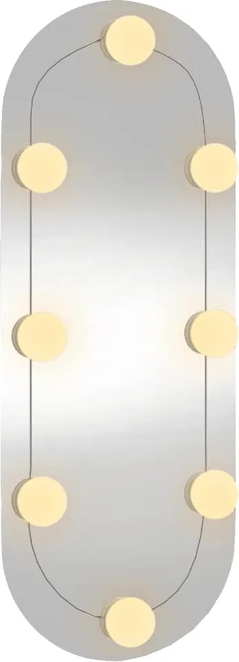 Nástěnné zrcadlo s LED osvětlením 20 x 50 cm sklo oválné 3189159