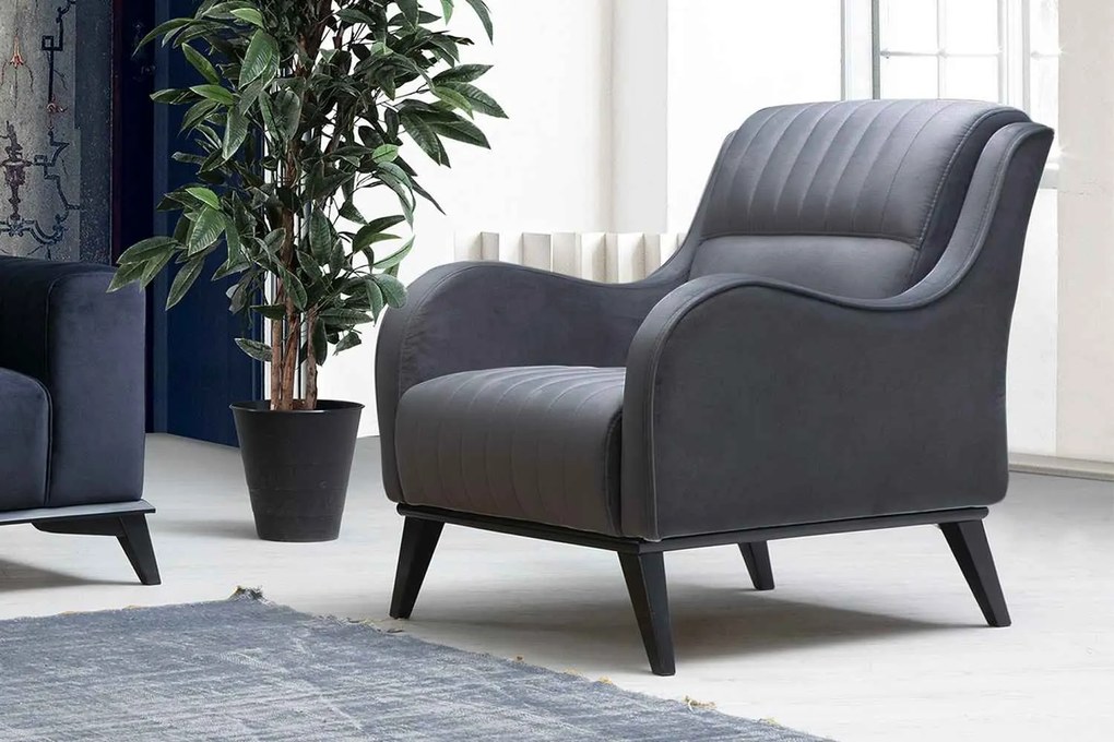 Designové křeslo Pelumi antracitové