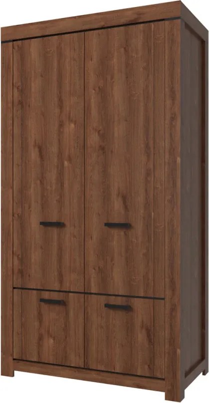 Skříň čtyřdveřová Brass 111.8x210x60 cm Hnědý dub