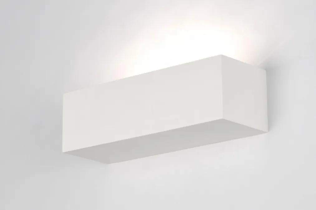 Nástěnné keramické bílé svítidlo Brad Large