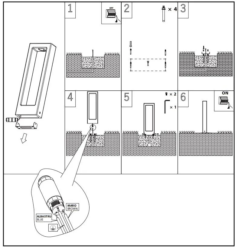 Světla a lustry REDO GROUP Venkovní betonová lampa Redo SANDER 91168 3000K IP65 výška 60 cm terakota