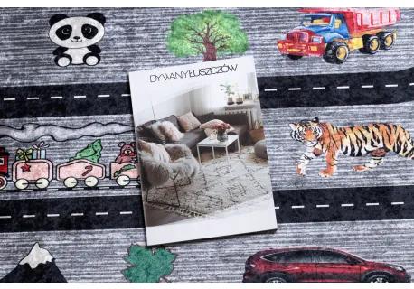 Dywany Luszczow Dětský kusový koberec BAMBINO 2092 pratelný Ulice, auta, protiskluz, antracit Rozměr koberce: 120 x 170 cm