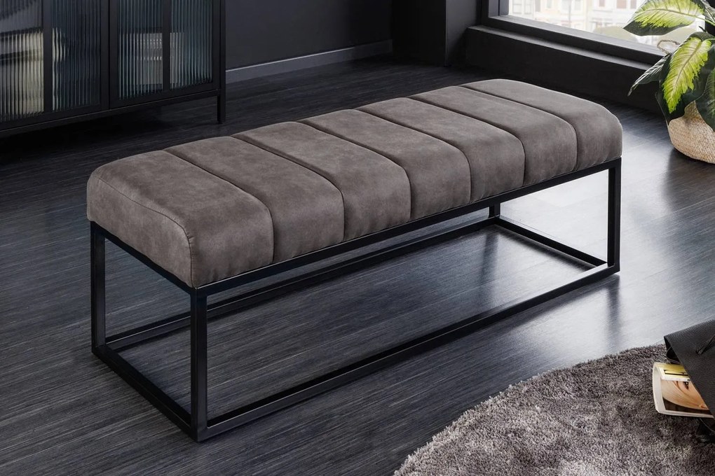 Designová lavice Halle 108 cm taupe samet