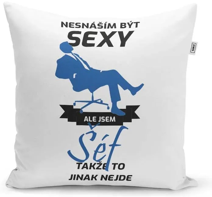 Sablio Polštář Nesnáším být sexy, ale jsem šéf: 40x40 cm