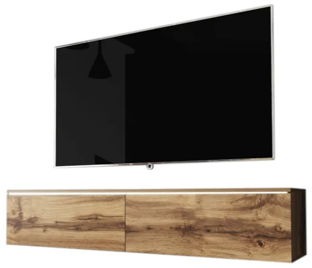 Expedo TV stolek MENDES D 140, 140x30x32, dub wotan + LED