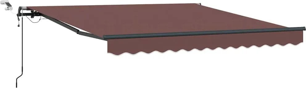Automatická zatahovací markýza s LED světly hnědá 300 x 250 cm 3310204