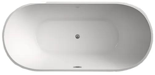 BPS-koupelny Volně stojící akrylátová vana HYD-LIZ502A 150x75 bílá, odtokový komplet chrom