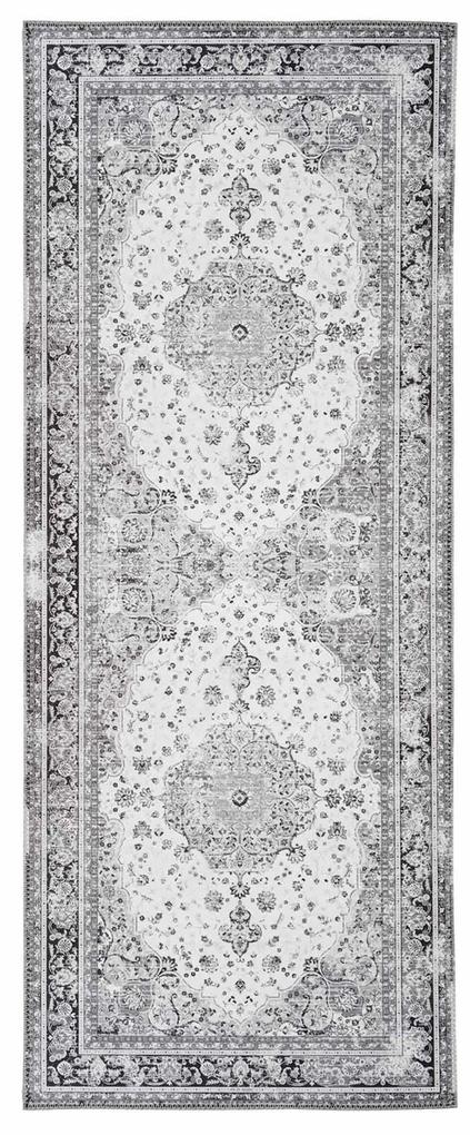 Nordic Experience Žinylkový koberec Ajver 80x200 cm, černá/bílá
