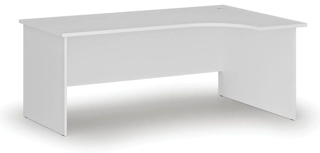 Rohový kancelářský psací stůl PRIMO WHITE, 180x120 cm, pravý, bílá