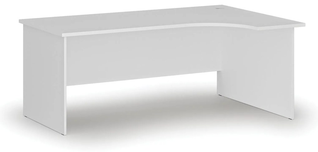 Rohový kancelářský psací stůl PRIMO WHITE, 180x120 cm, pravý, bílá