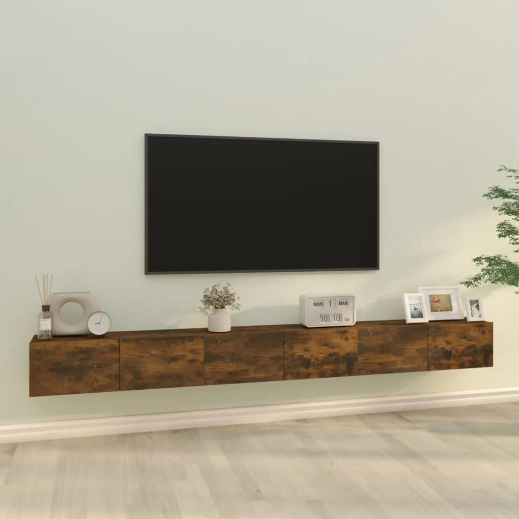 3dílný set TV skříněk kouřový dub kompozitní dřevo 3114483