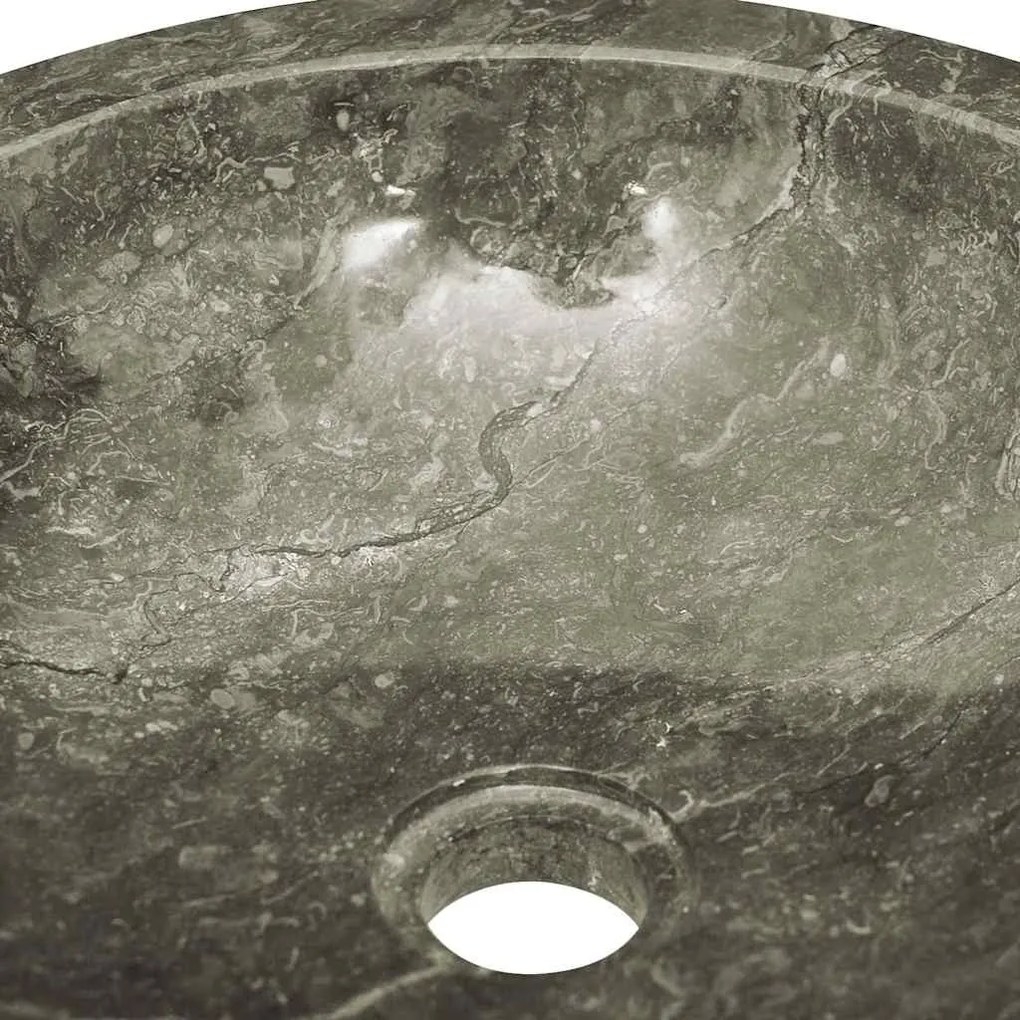 Umyvadlo šedé Ø 40 x12 cm mramor 149157