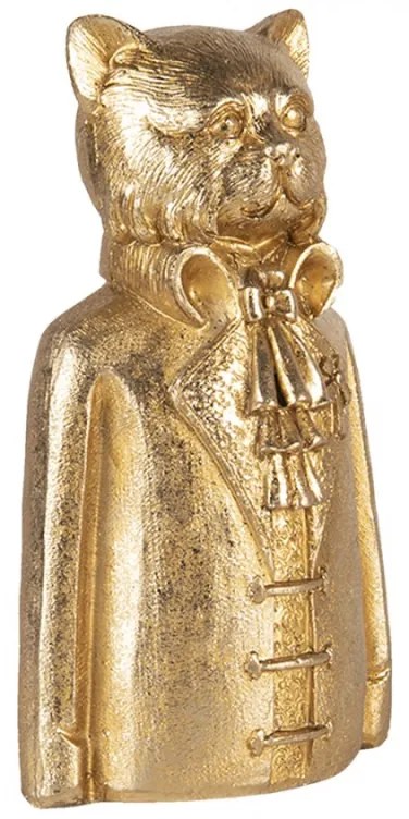 Zlatá dekorativní soška psa v obleku – 8x6x15 cm