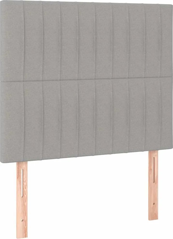 Box spring postel s matrací a LED světle šedá 80x200 cm textil 3134989