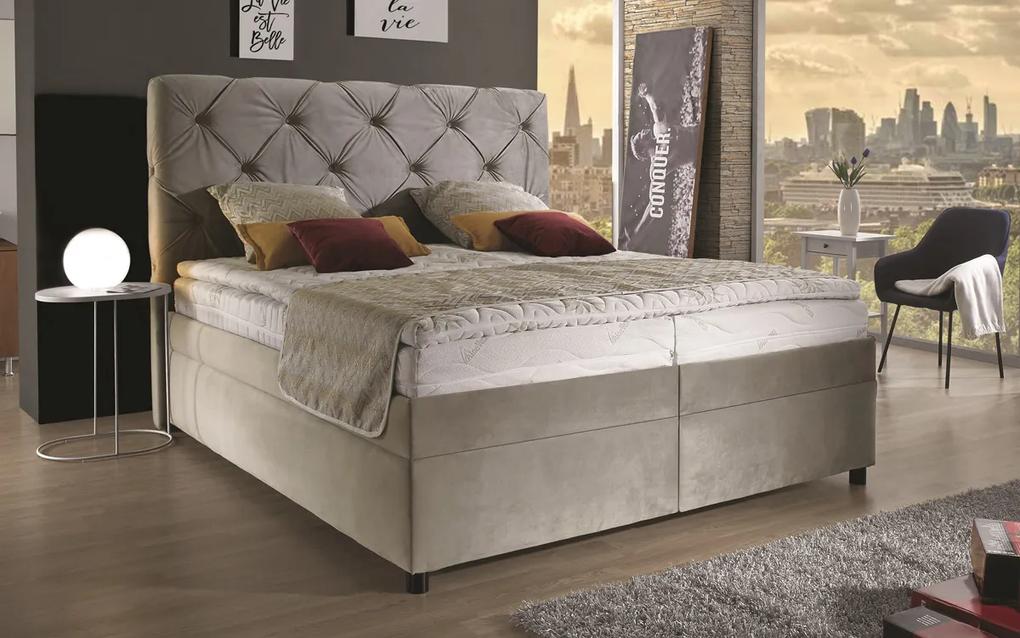 NEW DESIGN postele Boxspring postel PALLADIO s úložným prostorem, 200×200 cm Velikost postele: 200 × 200 cm